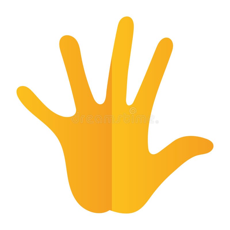 Silhouette Jaune Avec Une Main Et Cinq Doigts Illustration de Vecteur ...