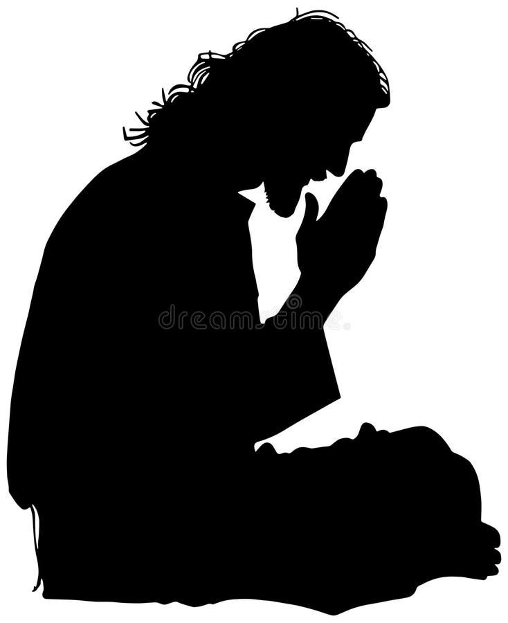 Silhouette of Jesus Christ Praying Stock Vector - Illustration of ...