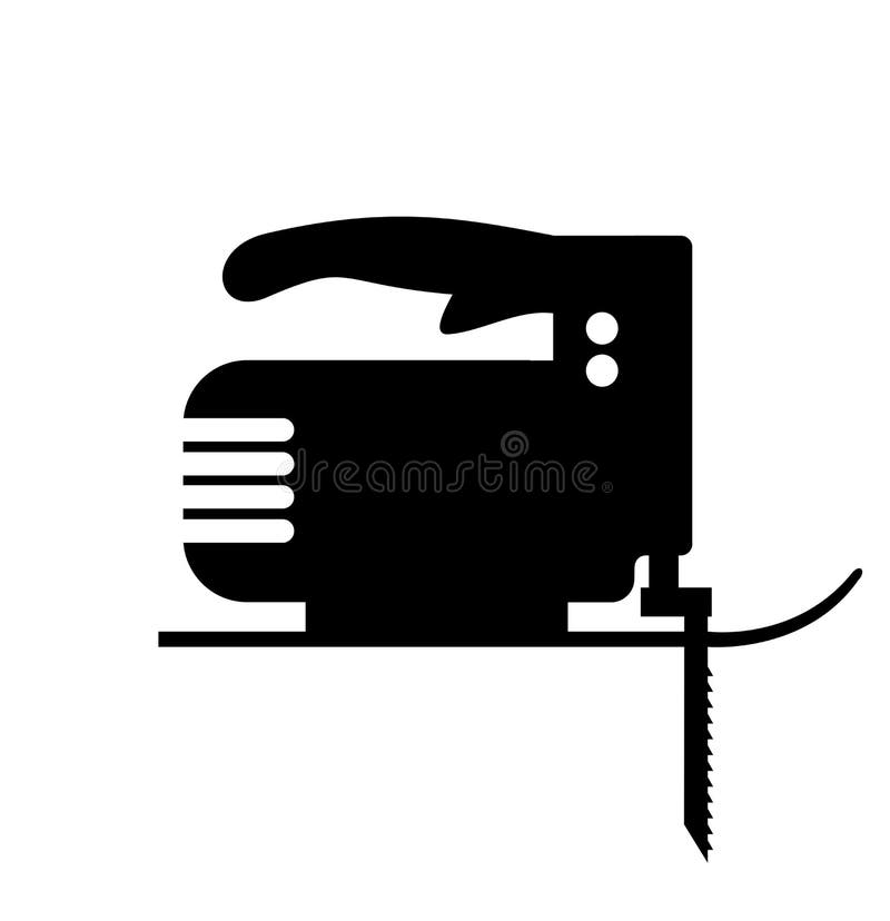 Silhouette Jigsaw Tool Drawing Plan Layout of Industrial Stock Vector ...