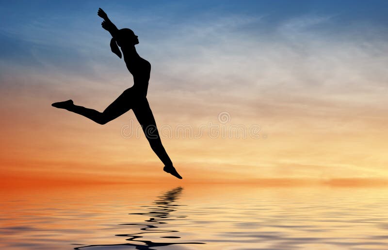 Jump girl under sky stock photo. Image of happy, full, color - 221200