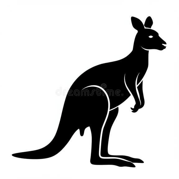 Silhouette of a Kangaroo (Macropus) in a Side Profile. the Figure is ...