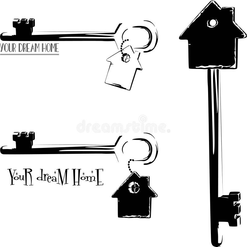 Silhouette of Key with House Stock Vector - Illustration of private ...