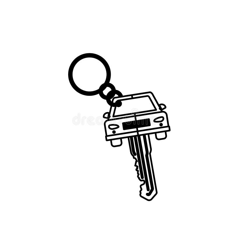 Silhouette Key Ring in Car Shape Stock Vector - Illustration of chain ...