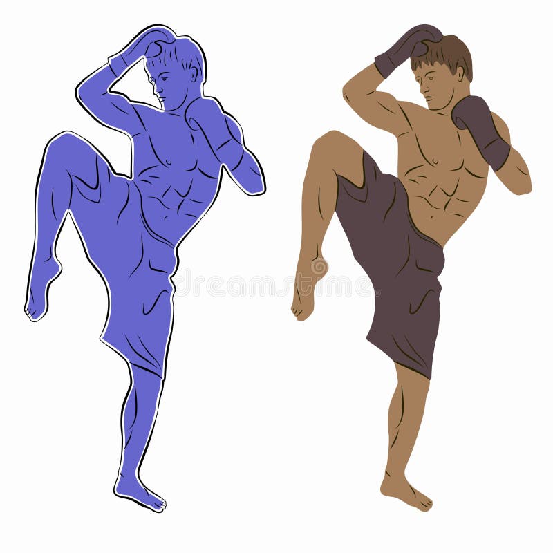 Kickboxer Pose Stock Illustrations – 156 Kickboxer Pose Stock ...