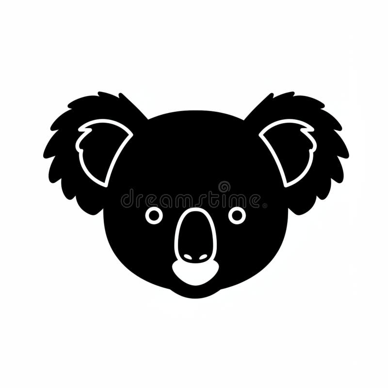 Silhouette of a Koala S Face in a Minimalistic, Black Design. the Koala ...