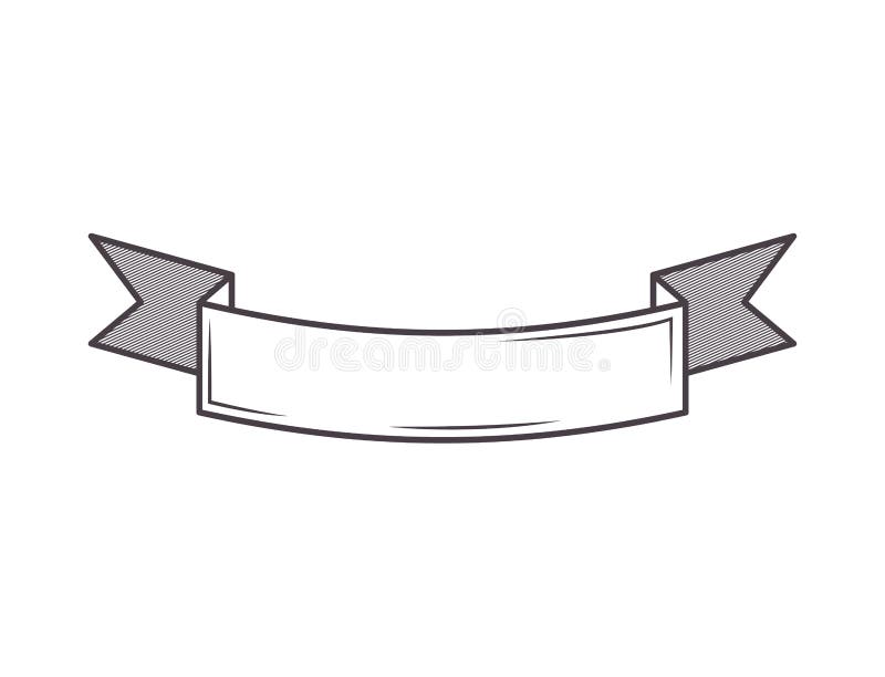 Silhouette Label with Ribbon on Gray Color Stock Vector - Illustration ...