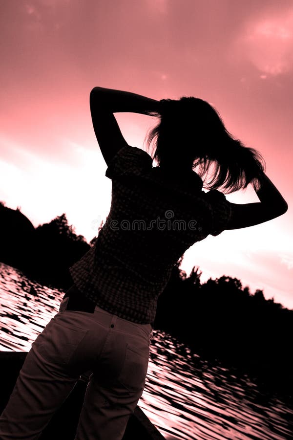 Silhouette of a lady stock photo. Image of woman, teen - 13070804