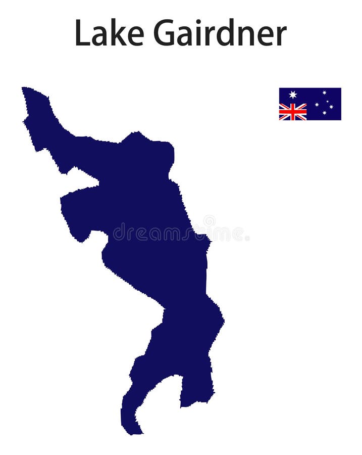 Silhouette of the Lake Gairdner Vector Stock Vector - Illustration of ...