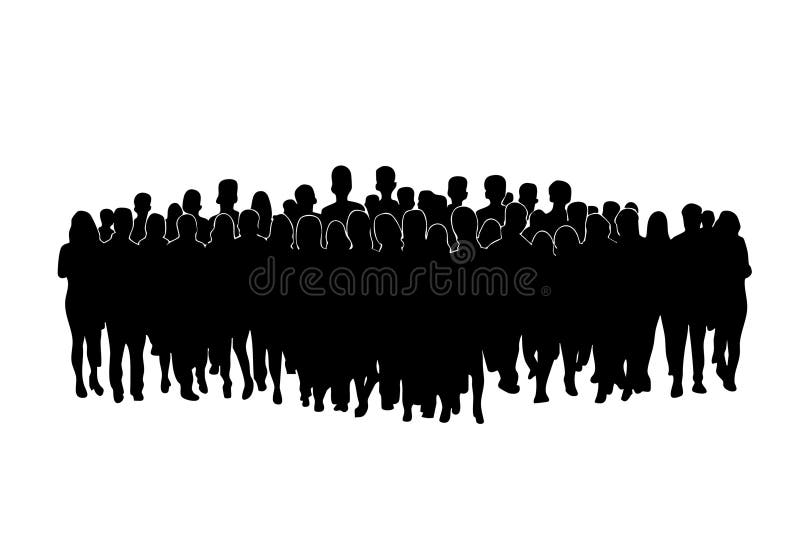 A Silhouette of a Large Group of People Standing Together, Symbolizing ...