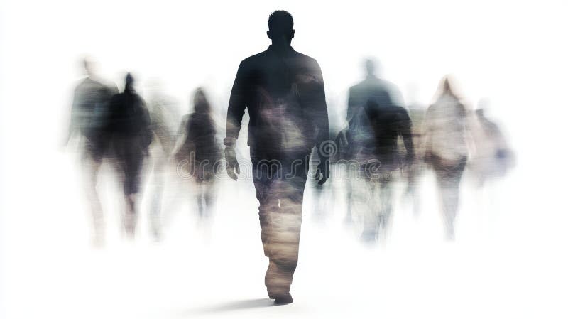 The Silhouette of a Leading Figure Standing Out in a Crowd. Ai ...