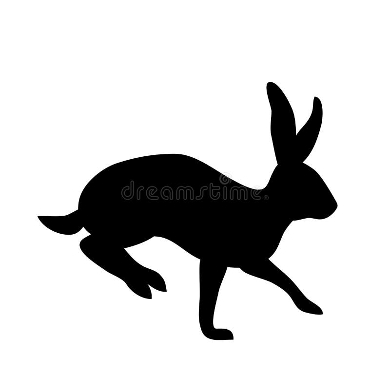 Silhouette of a Leaping Hare Stock Vector - Illustration of fluffy ...