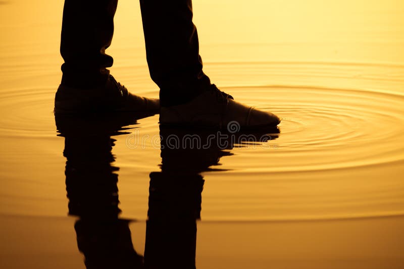 Silhouette legs reflection stock image. Image of stand - 42637261