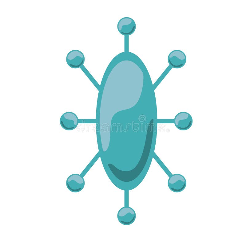 Silhouette Light Blue with Bacteria or Virus Stock Illustration ...