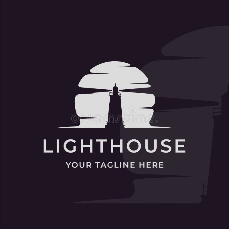 Silhouette Lighthouse Logo Vintage Vector Illustration Template Icon ...