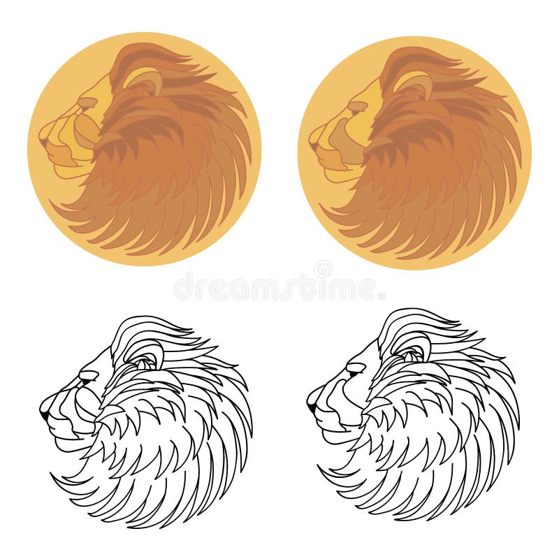 Silhouette lion in sun stock vector. Illustration of lion - 69278321