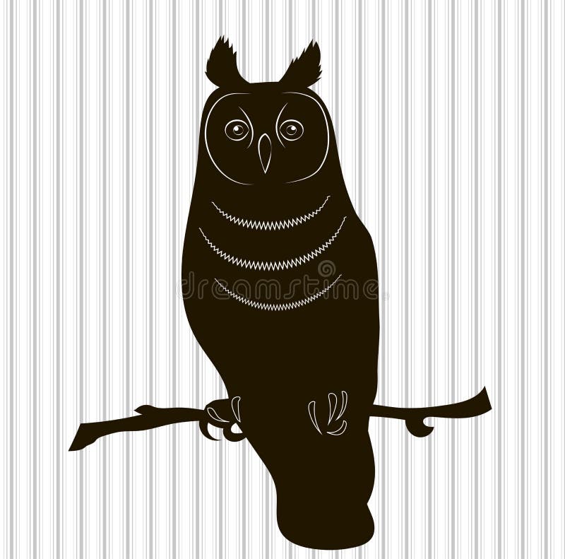 Long-eared owl. stock vector. Illustration of cartoon - 57072612