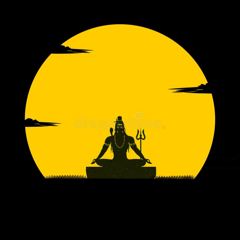 Silhouette of Lord Shiva Meditating Stock Image - Image of shiva, lord ...