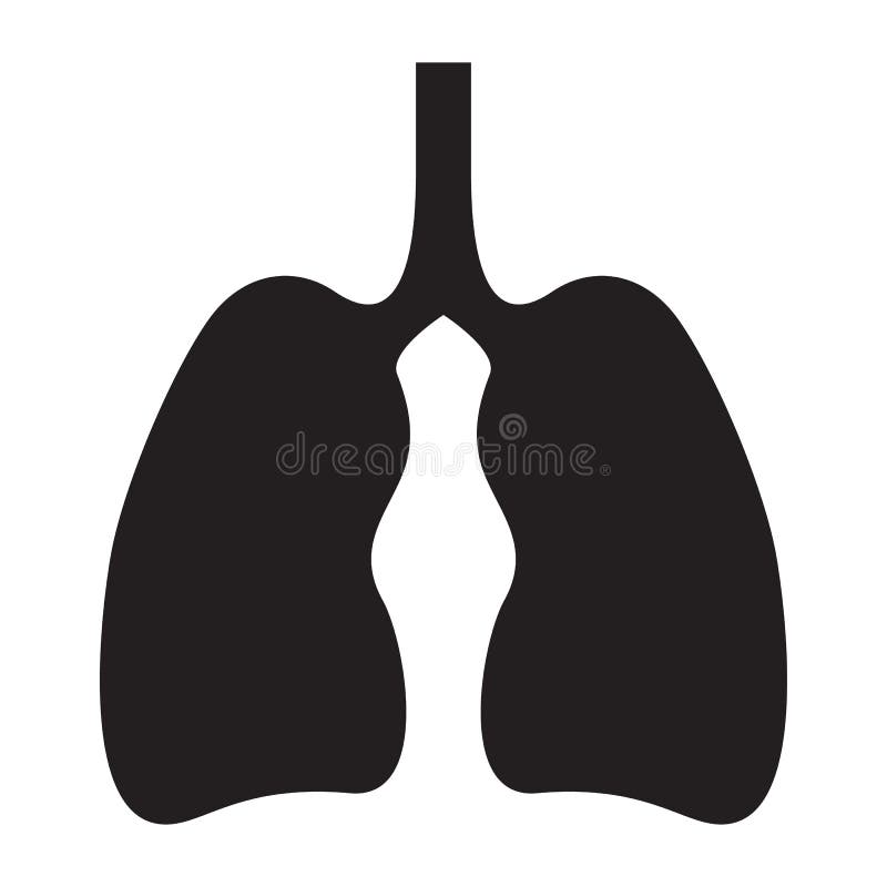 Silhouette Lungs Icon Human Chest Or Lung Vector Illustration Stock