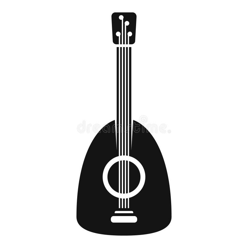 Silhouette of a Lute, a String Instrument with a Short Neck and a Pear ...