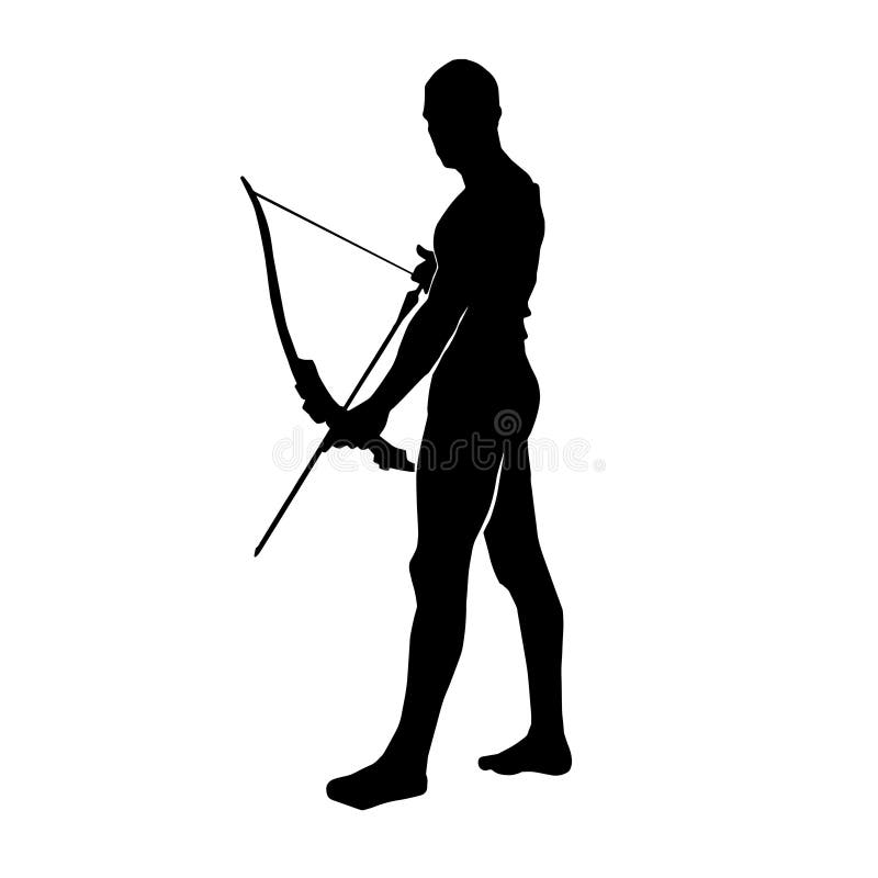 Silhouette of a Male Archer Athlete. Stock Vector - Illustration of ...