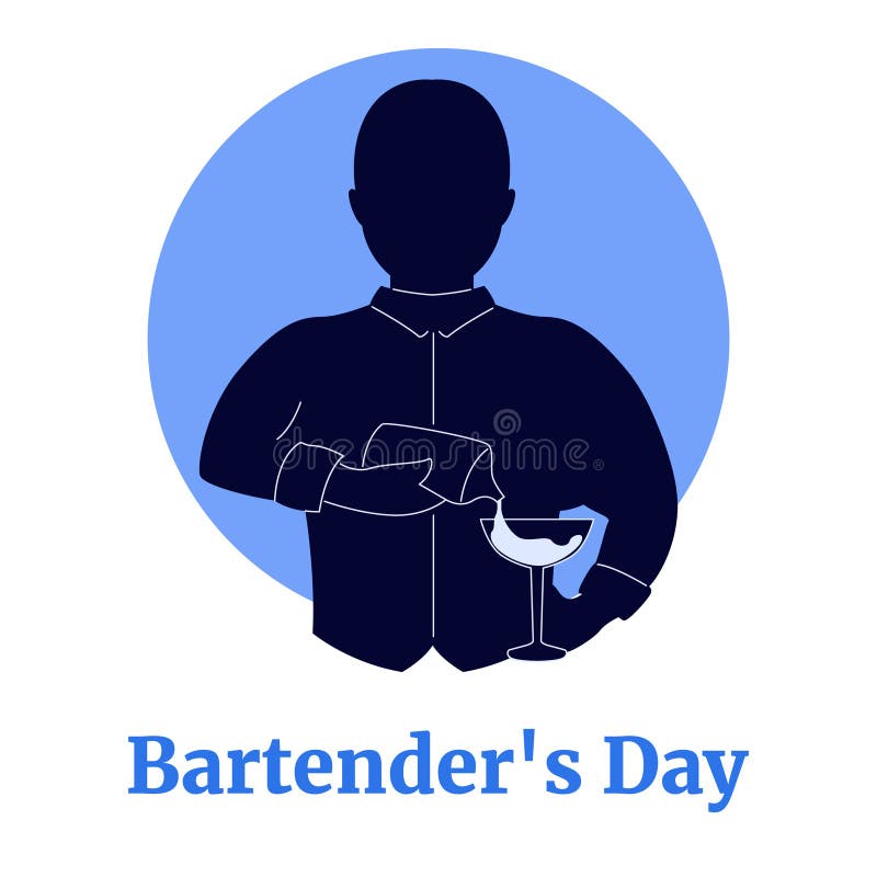 Silhouette of Male Bartender Pouring Drink from a Shaker into a Glass ...