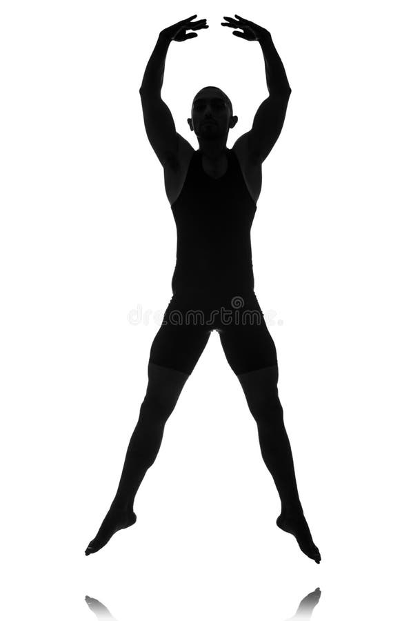 Silhouette of male dancer stock image. Image of action - 33763709