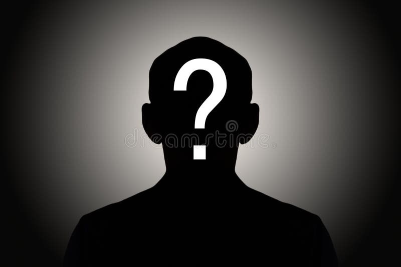 Silhouette Male with Question Mark Stock Photo - Image of mark, blank ...