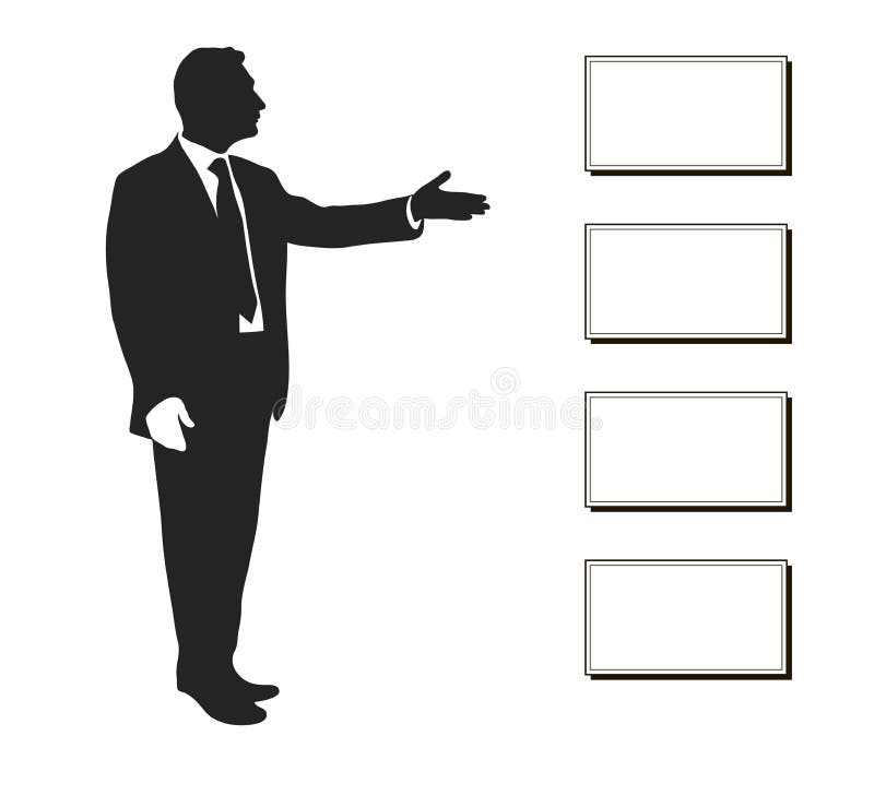 Silhouette of a Man Black and White Stock Illustration - Illustration ...