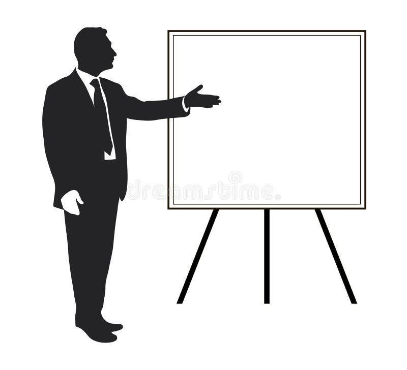 Silhouette of a Man Black and White Stock Illustration - Illustration ...