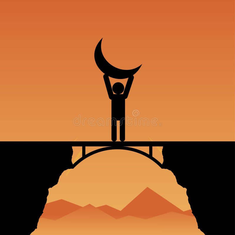 Cartoon Touching The Moon Moon Touching Moon Stock Illustrations