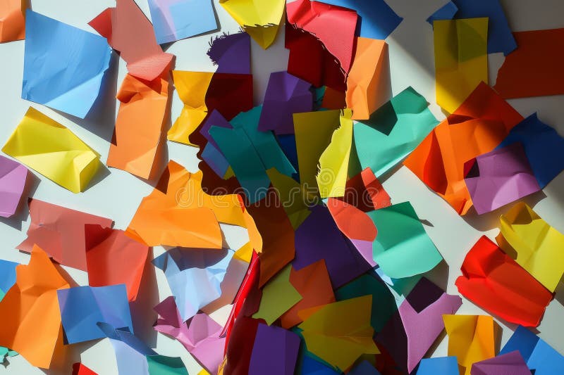 Silhouette of a Man on Colored Sheets Stock Illustration - Illustration ...