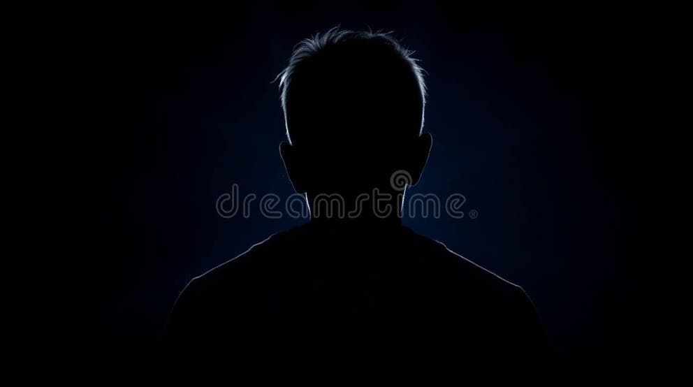A Silhouette of a Man in the Dark Generated Stock Illustration ...