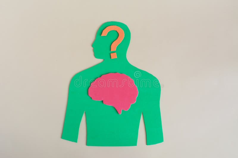 A Silhouette of a Man with a Dedicated Brain in a Man S Chest and a ...