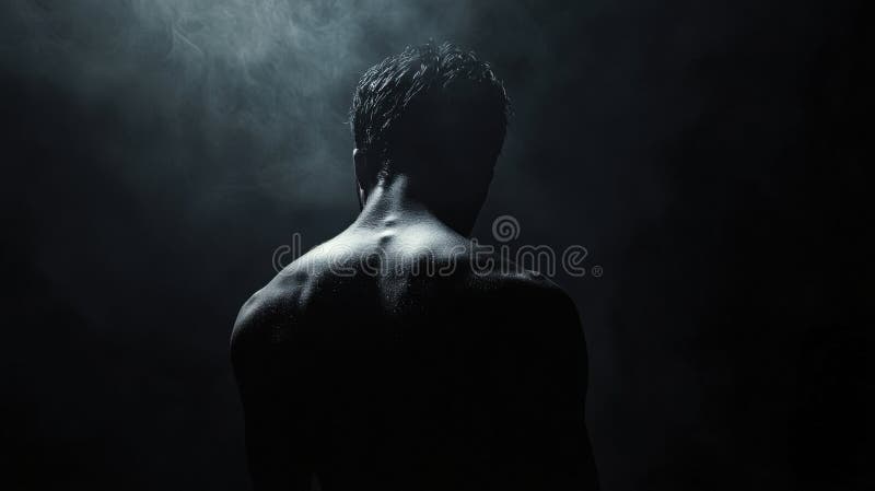 Silhouette of a Man Emerging from Deep Shadows Stock Photo - Image of ...