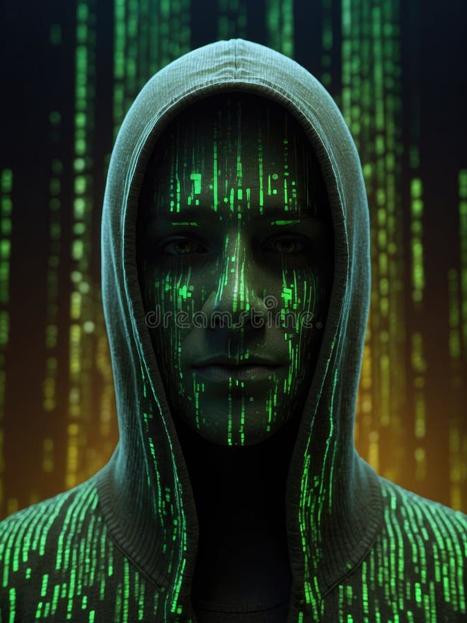 Silhouette of a Man Entering the Matrix Stock Illustration ...