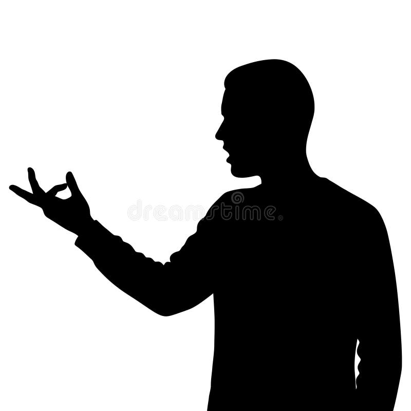 Silhouette of a Man Explaining or Presenting Stock Vector ...