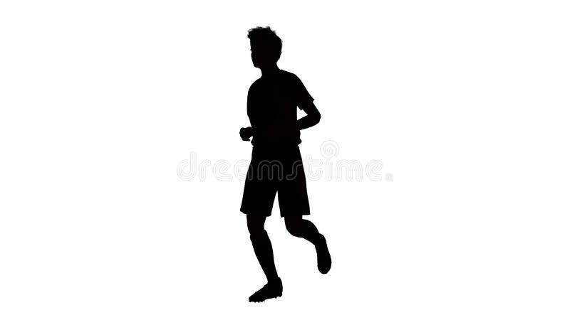Silhouette of Man Running To the Left on Transparent Background Looping ...