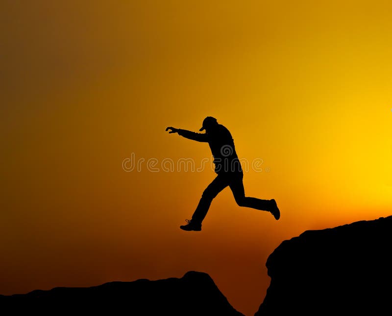 Silhouette Man jump stock image. Image of jump, freedom - 50131617