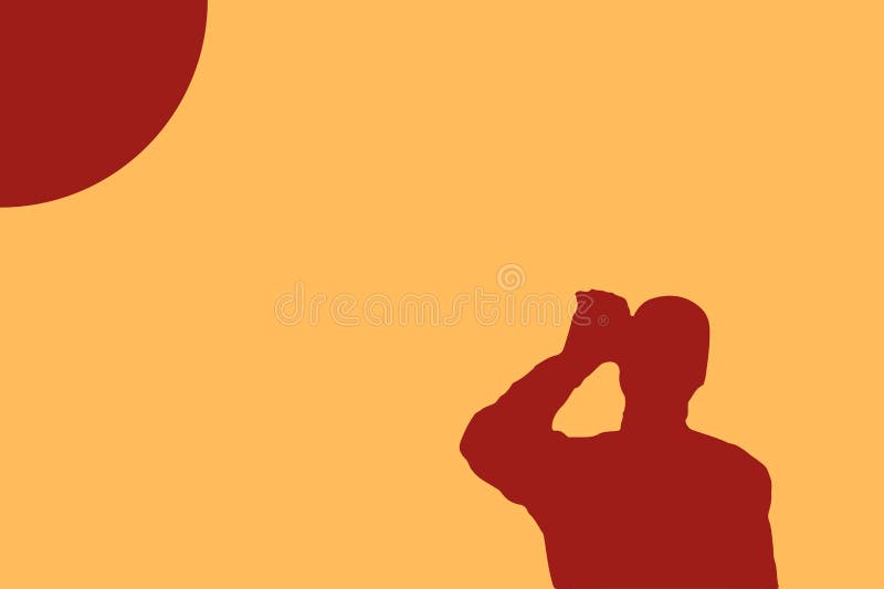 Silhouette of a Man Looking at Sun Stock Vector - Illustration of ...