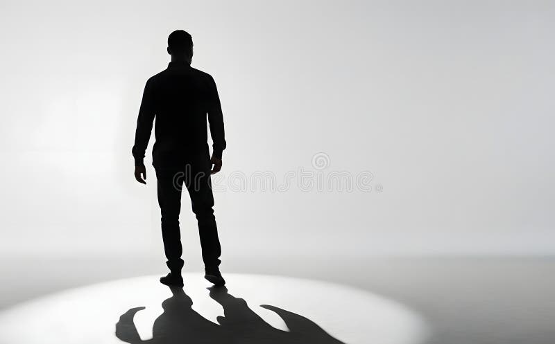 Silhouette of a Man Looking Up into the Air Stock Illustration ...