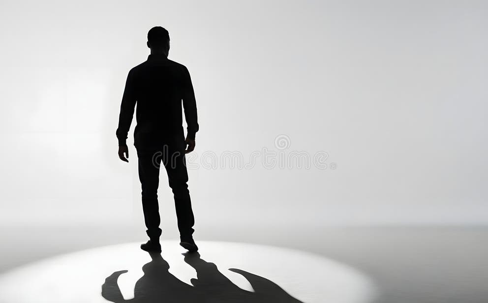 Silhouette of a Man Looking Up into the Air Stock Illustration ...