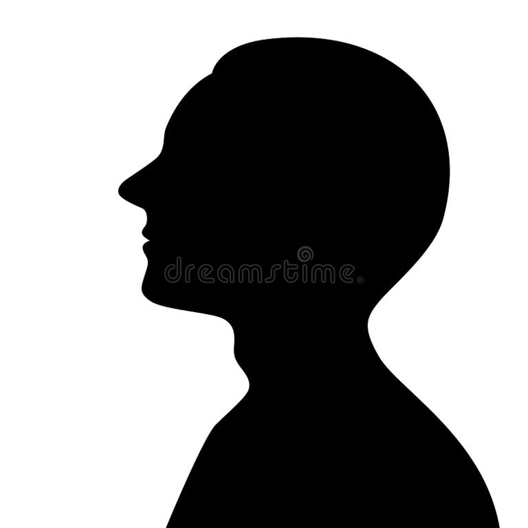 Silhouette of a Man Looking Up with Confidence, Side View Stock Vector ...