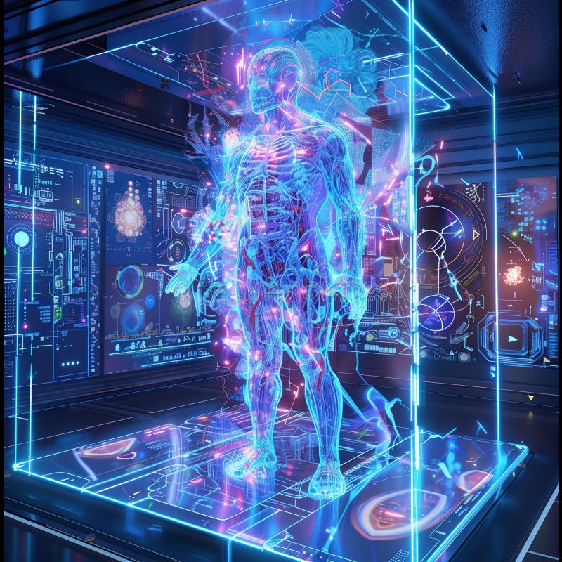 Silhouette of a Man Made of Neurons Stock Illustration - Illustration ...