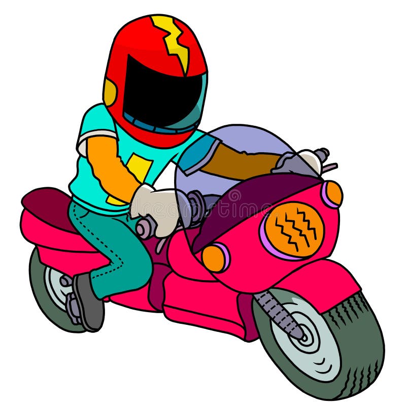 Silhouette-man on Motorcycle Stock Illustration - Illustration of male ...