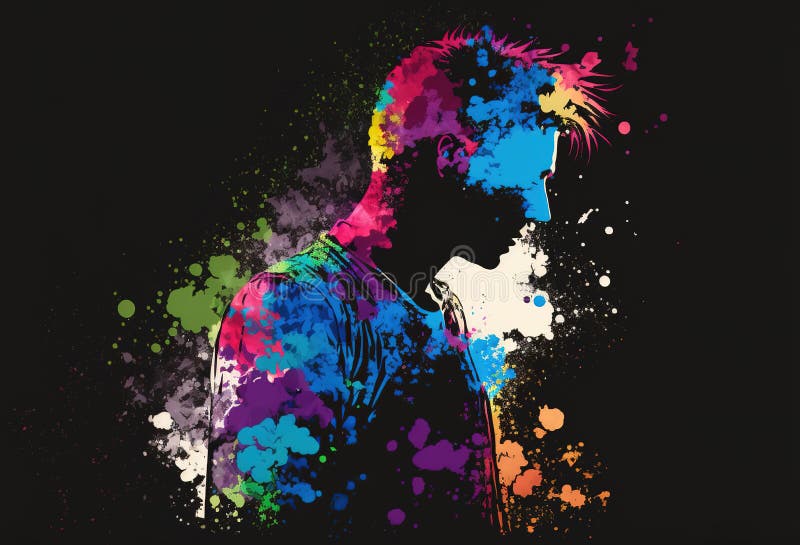 Splash Paint Multi-colored Painting. Stock Illustration - Illustration ...