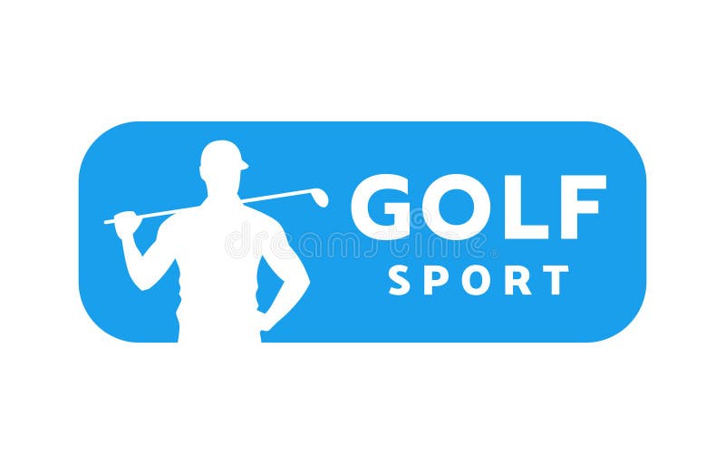 Silhouette of a Man Playing Golf, Logo, Emblem. Stock Vector ...