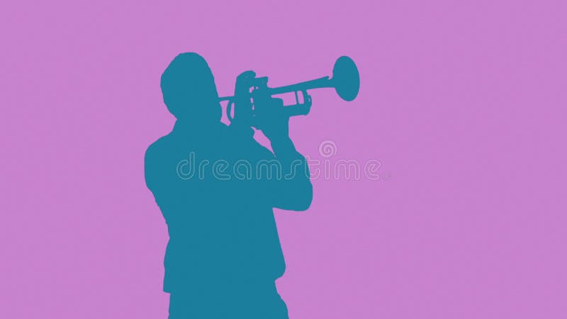 Bouncing Trumpet Player Silhouette Graphic Stock Video - Video of band ...