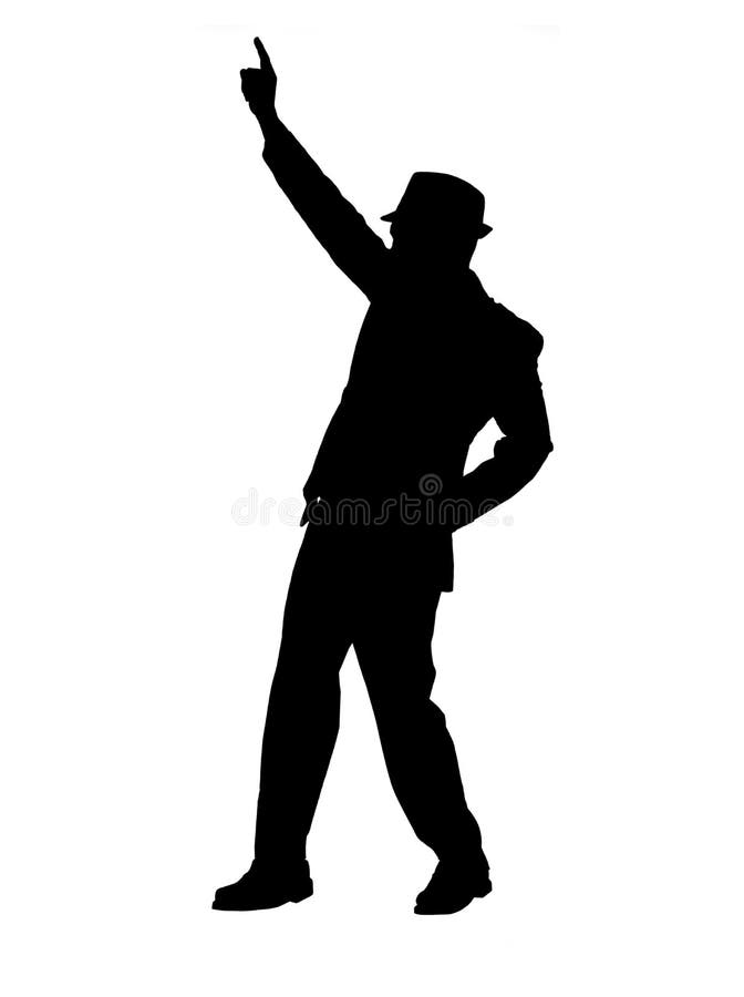 Silhouette of a Man Pointing Stock Image - Image of white, hailing ...