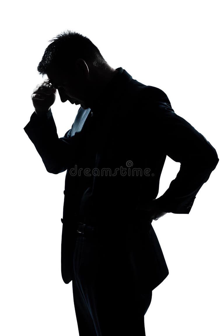 Silhouette Man Thinking Looking Down Stock Photos - Free & Royalty-Free ...