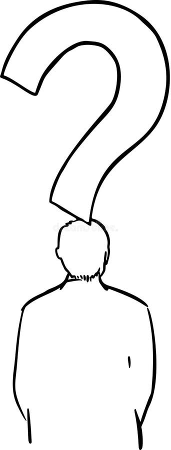 Silhouette, Man, Question, Hand Draw Vector Illustration Art Stock ...